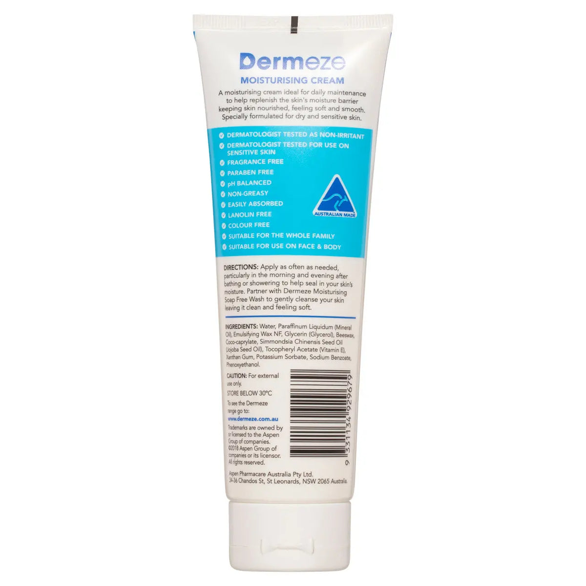 Dermeze Moisturising Cream 100g | Skin Plus Compounding Pharmacy